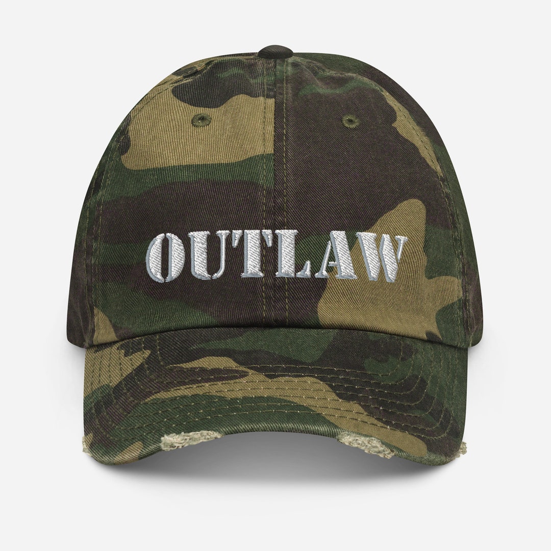 Outlaw Distressed Baseball Cap - Etsy