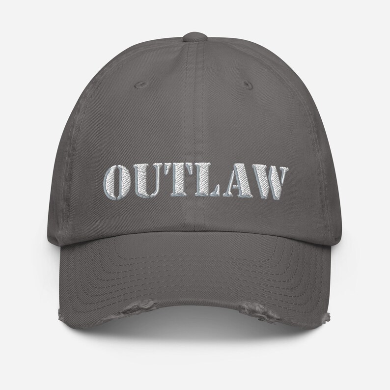 Outlaw Distressed Baseball Cap - Etsy