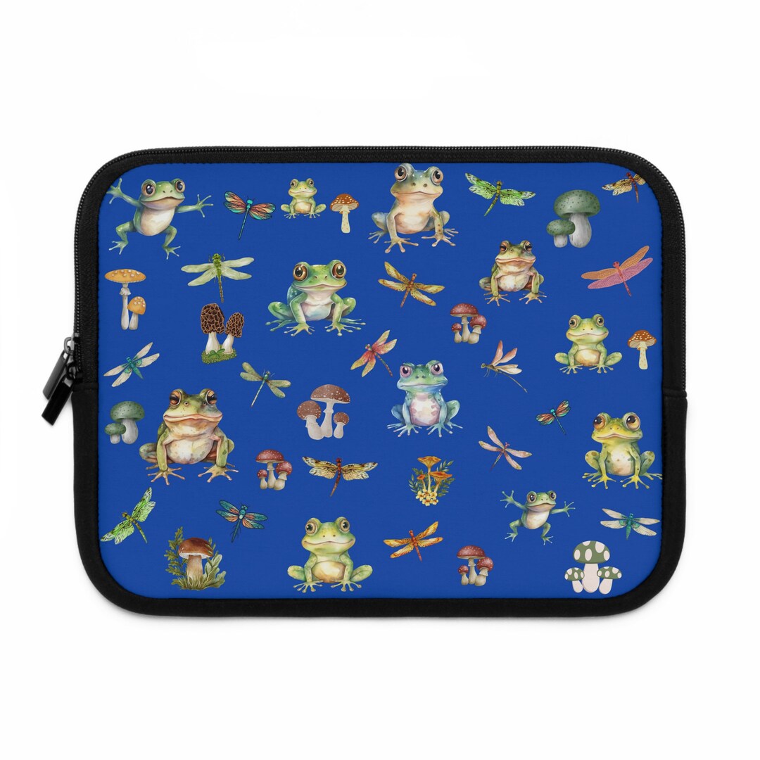 Frogs and Firefly Laptop Sleeve Computer Sleeve Zipper Laptop Sleeve ...