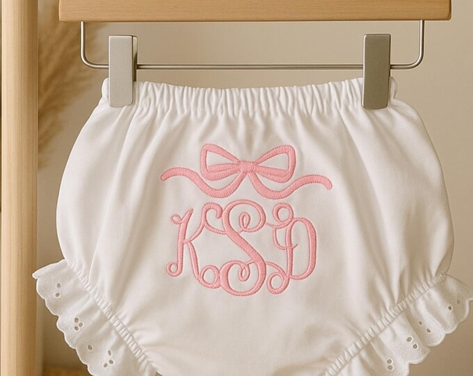 Monogrammed Baby Bloomer, Diaper Cover, Personalized Baby Bloomer ...