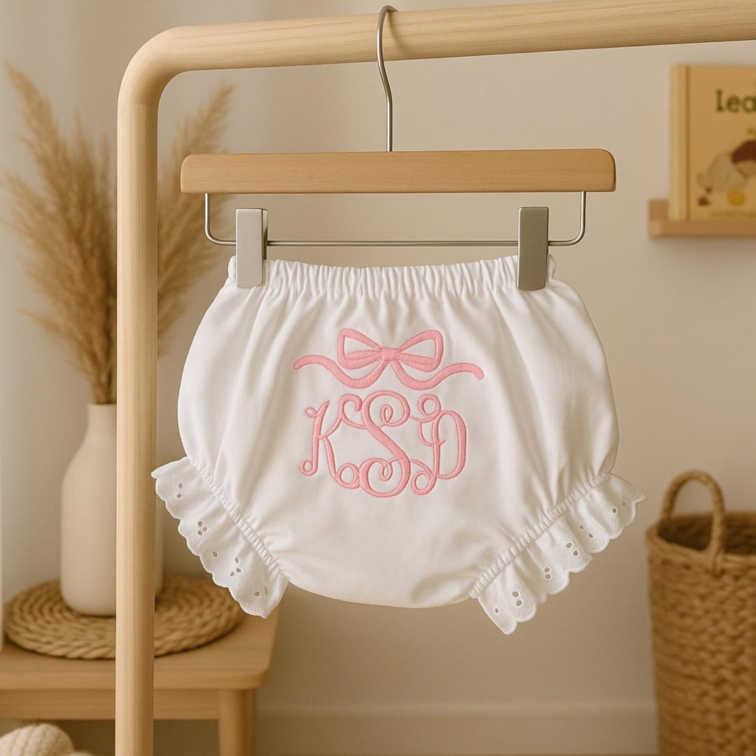 Monogrammed Baby Bloomer, Diaper Cover, Personalized Baby Bloomer ...