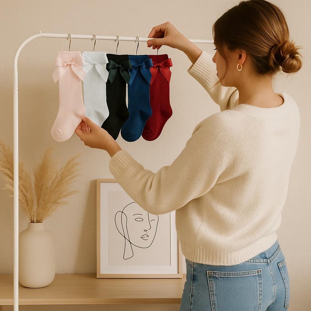 Baby Girl Knee High Socks With Bow Baby Knee Socks Girls Socks 6-18 ...