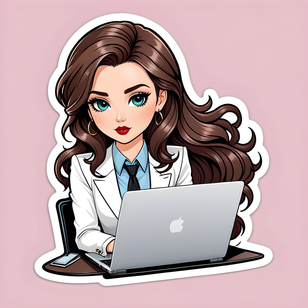 Girl Boss Business Woman Premium Sticker - Etsy