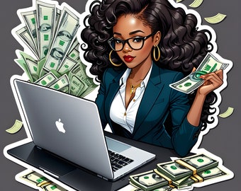 Girl Boss Business Woman Premium Sticker - Etsy