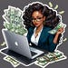 Money Hustle Stickers, Laptop Stickers, Businesswoman Planner Stickers ...