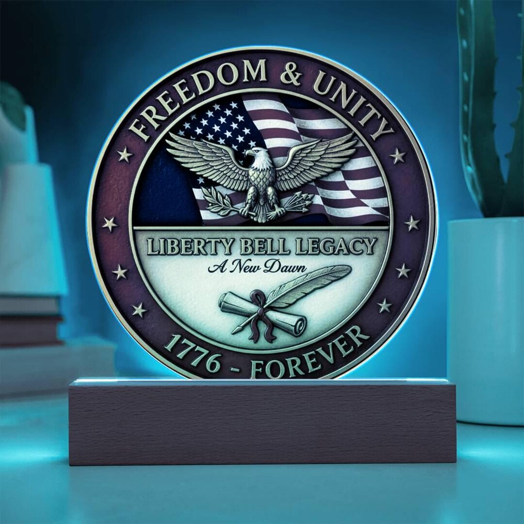 Liberty Bell Legacy Plaque | Patriotic American Eagle LED Night Light ...