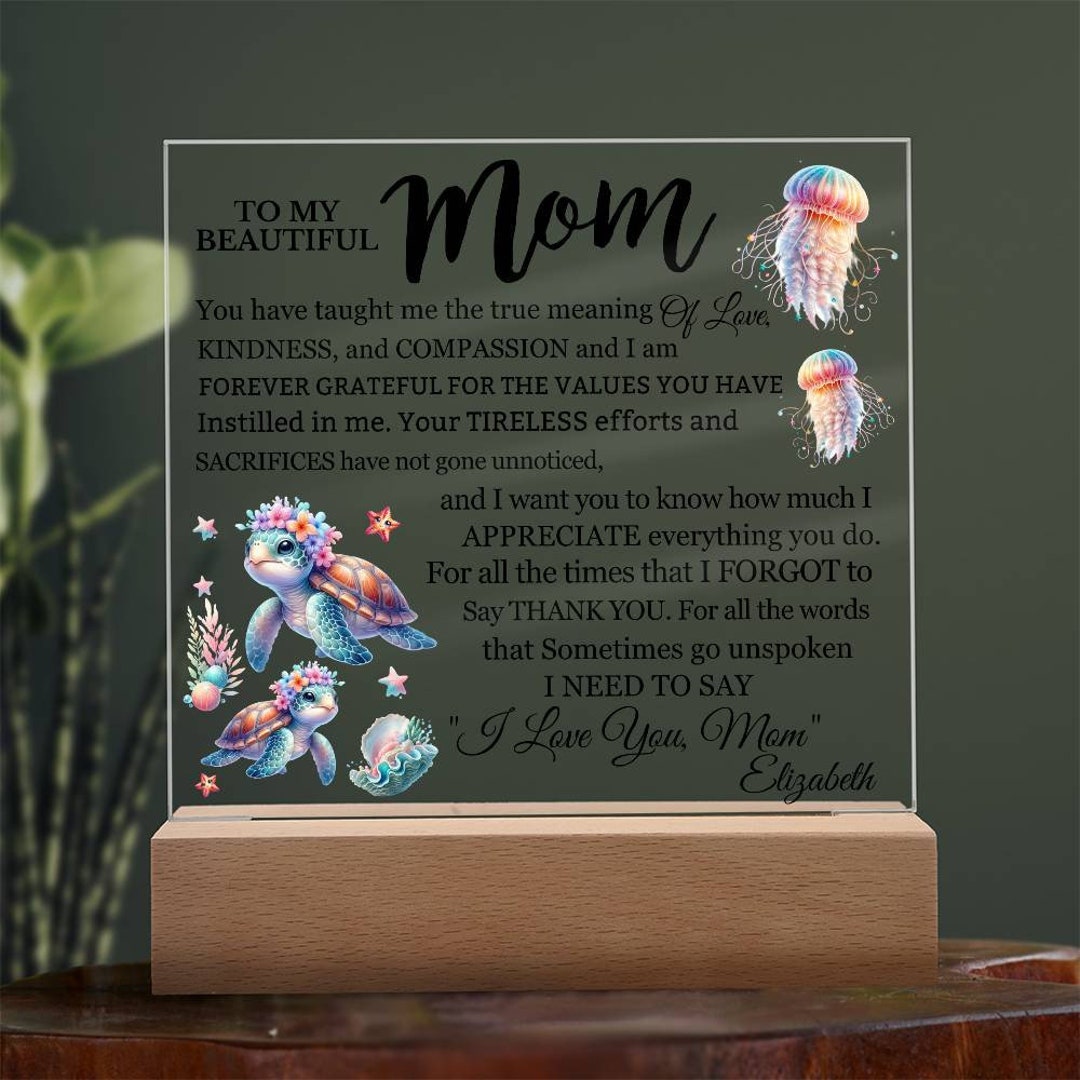 Personalized Plaque for Mother's Day | to My Beautiful Mom Gift ...