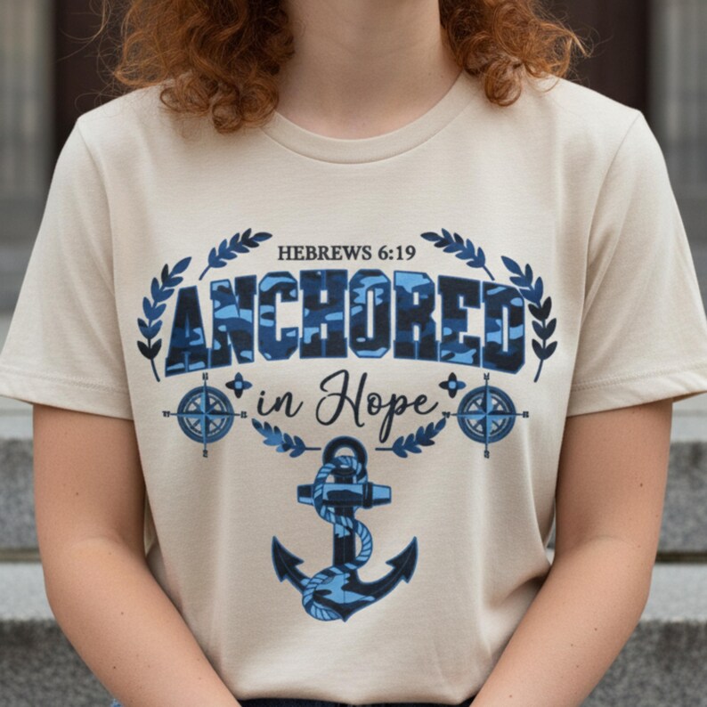 Anchored in Hope PNG Bundle | Hebrews 6:19 Anchor Design | Faith ...