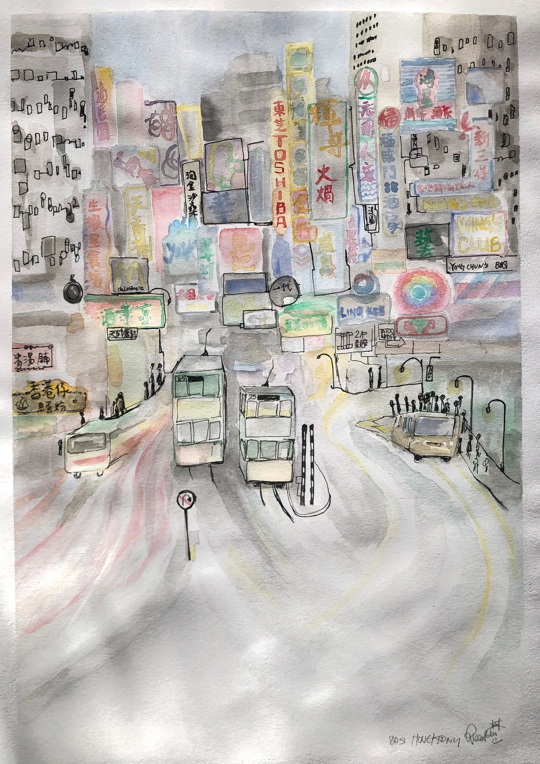 Vivid Style 80s Hong Kong. Art Paint, City Art, Architecture Art - Etsy