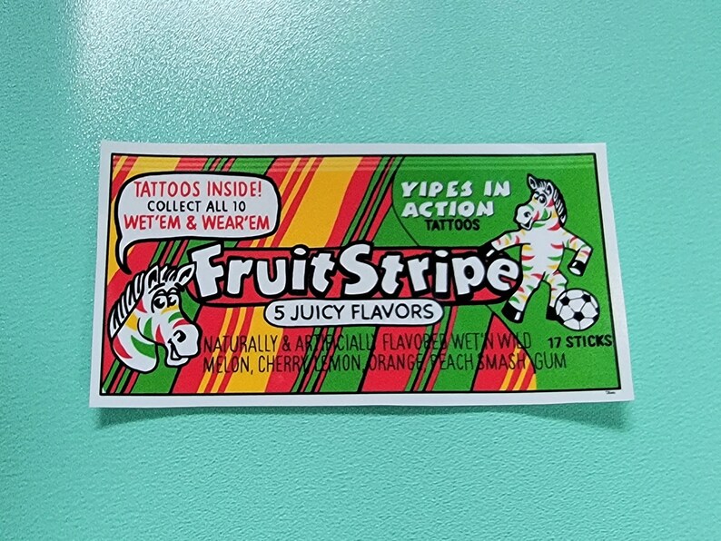 Fruit Stripe Gum Vinyl Sticker - Etsy