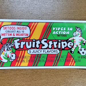 Fruit Stripe Gum Vinyl Sticker - Etsy