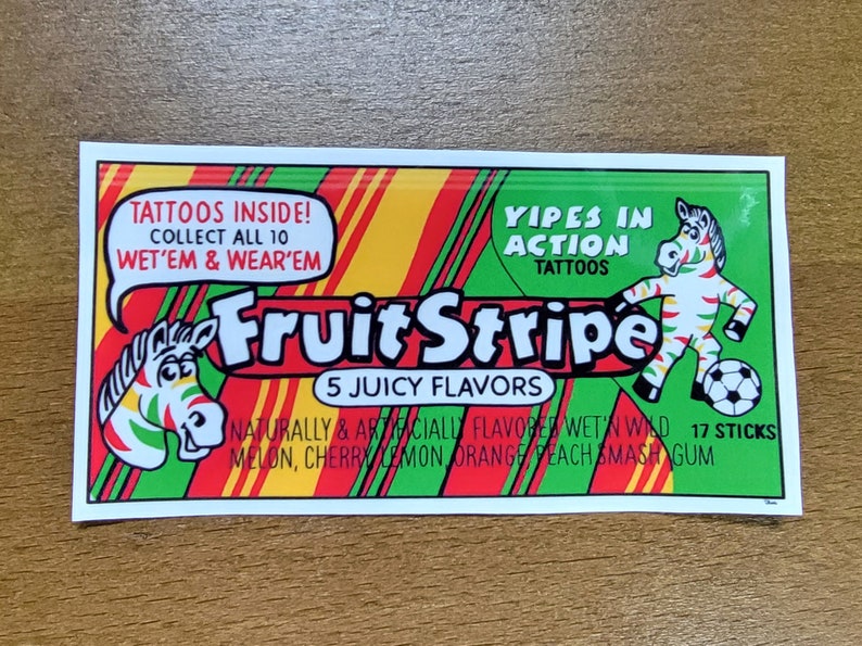 Fruit Stripe Gum Vinyl Sticker - Etsy
