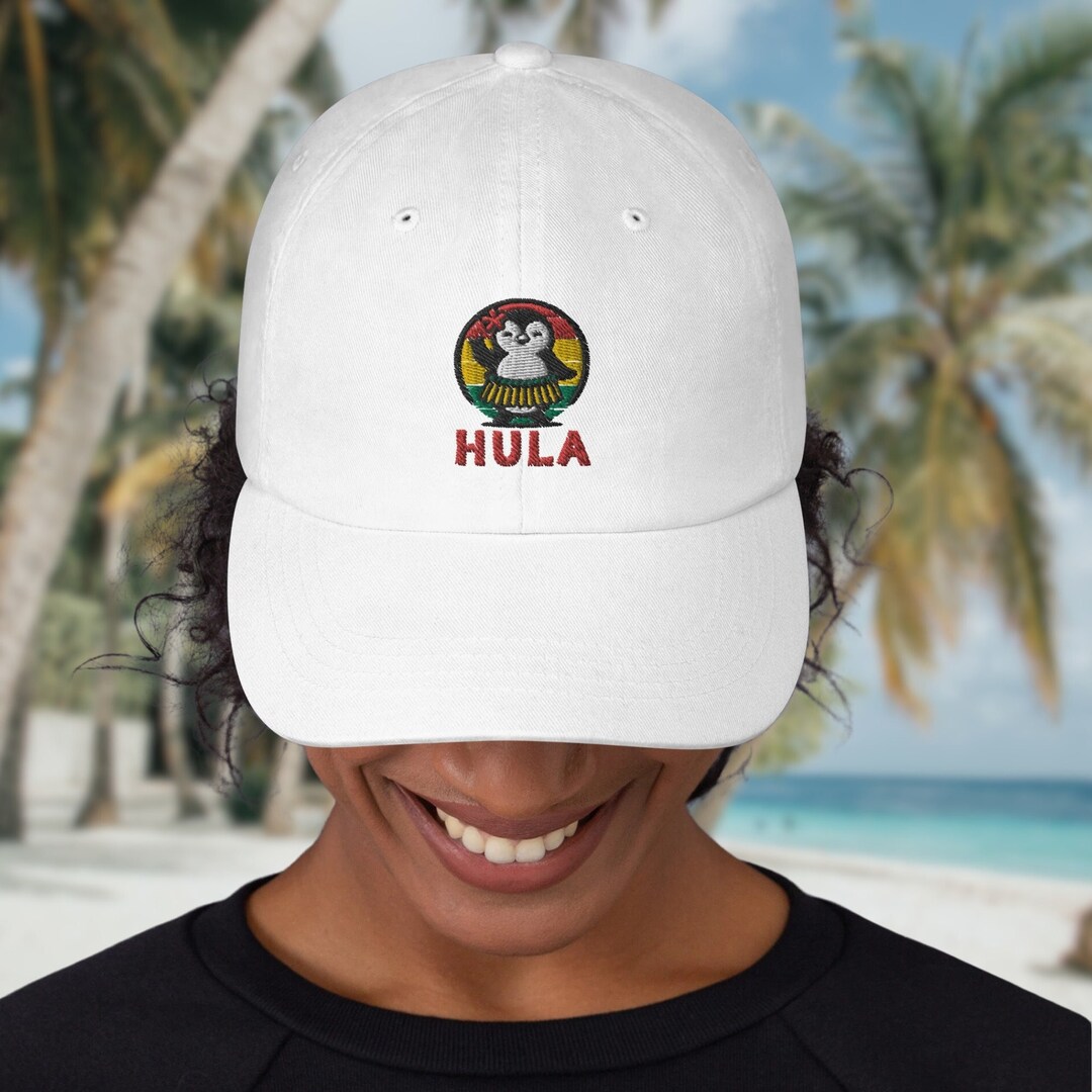 Embroidered Hula Penguin Dad Hat - Hawaiian Aloha Gift - Etsy