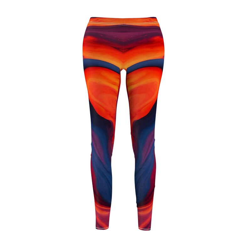Colorful Swirls of Color Yoga Pants, Women's Leggings, Blue, Orange ...