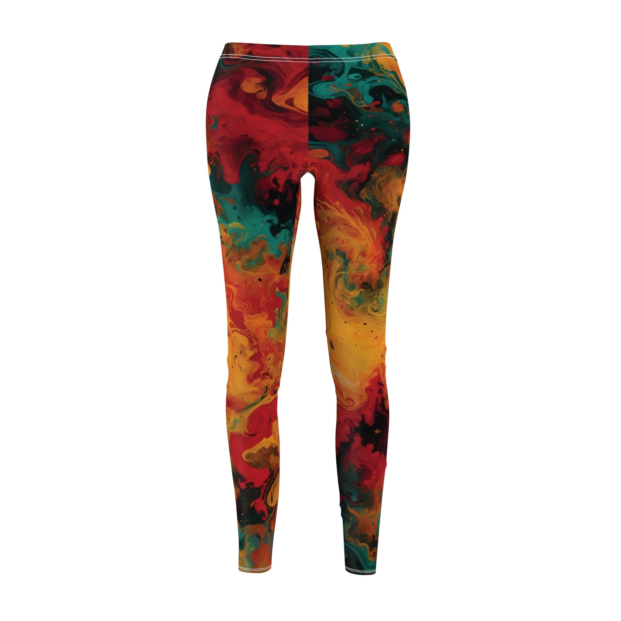 Crazy Psychedelic Colors Yoga Pants, Colorful Hippie Fashion Women's ...