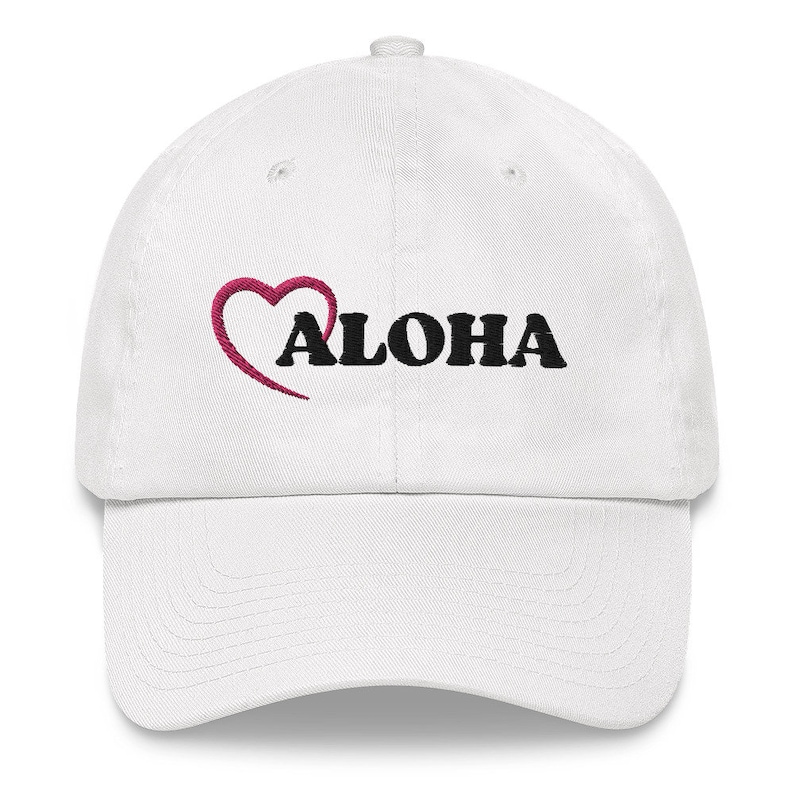 Aloha Hawaii Dad Hat: Embroidered Heart Baseball Cap - Etsy