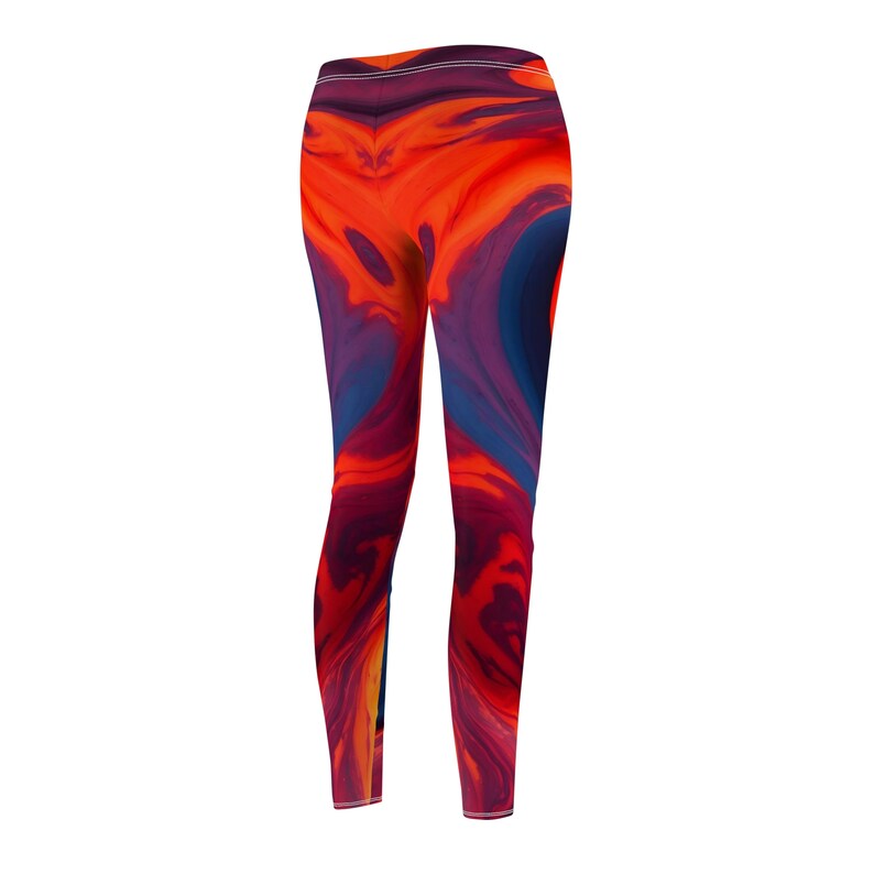 Colorful Swirls of Color Yoga Pants, Women's Leggings, Blue, Orange ...