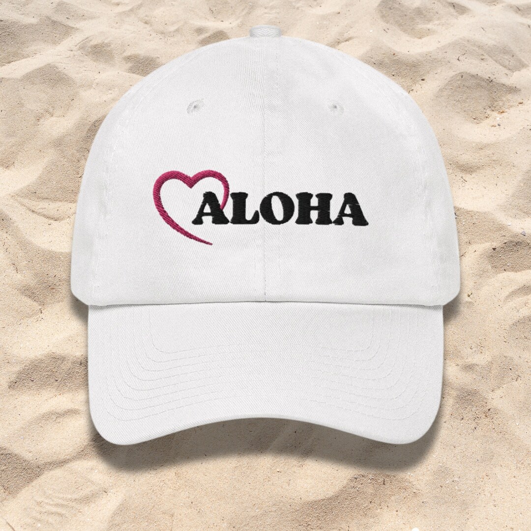 Aloha Hawaii Dad Hat: Embroidered Heart Baseball Cap - Etsy