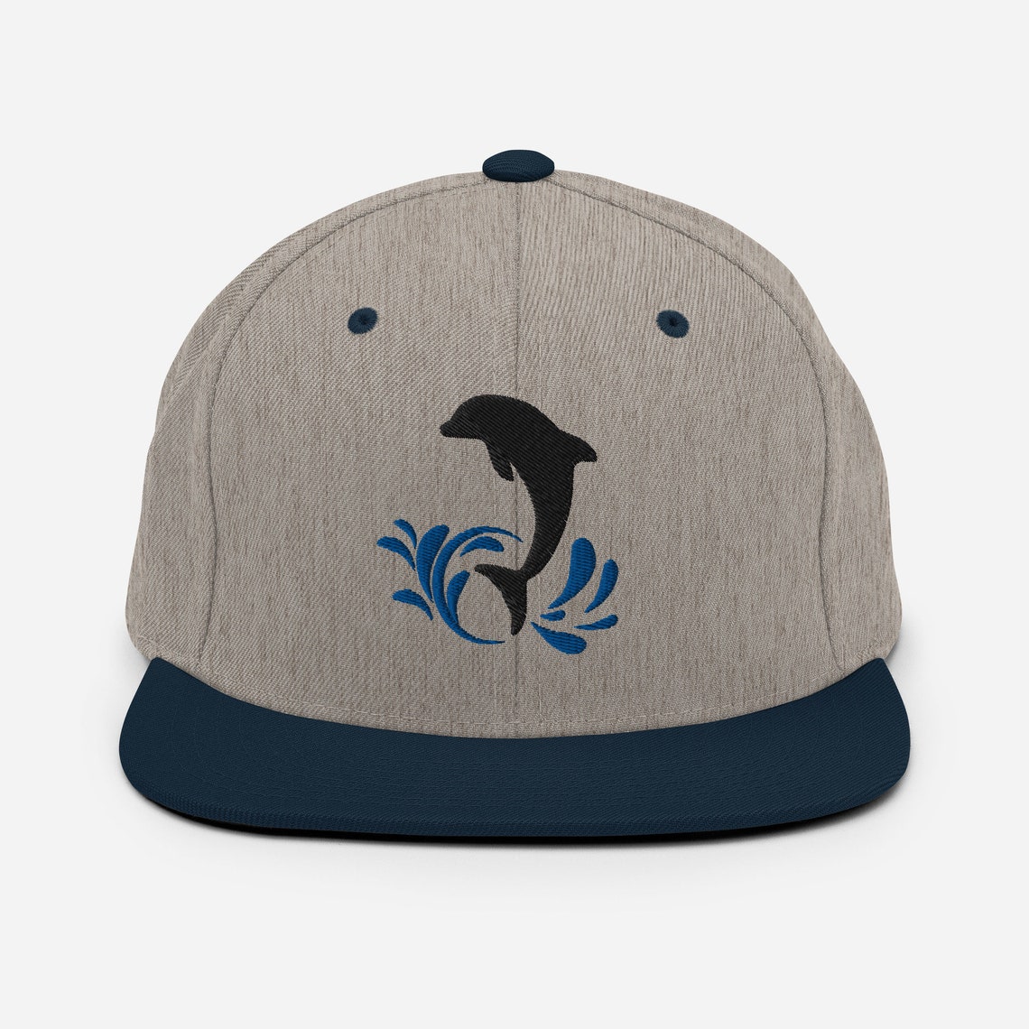 Embroidered Dolphin Snapback Hat: Ocean Sea Creature Baseball Cap - Etsy