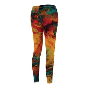 Crazy Psychedelic Colors Yoga Pants, Colorful Hippie Fashion Women's ...