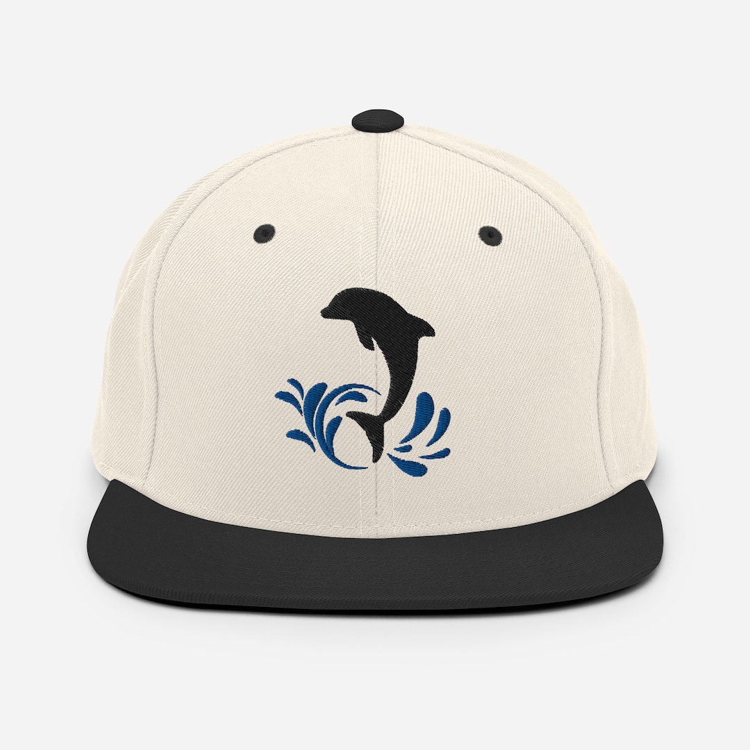 Embroidered Dolphin Snapback Hat: Ocean Sea Creature Baseball Cap - Etsy