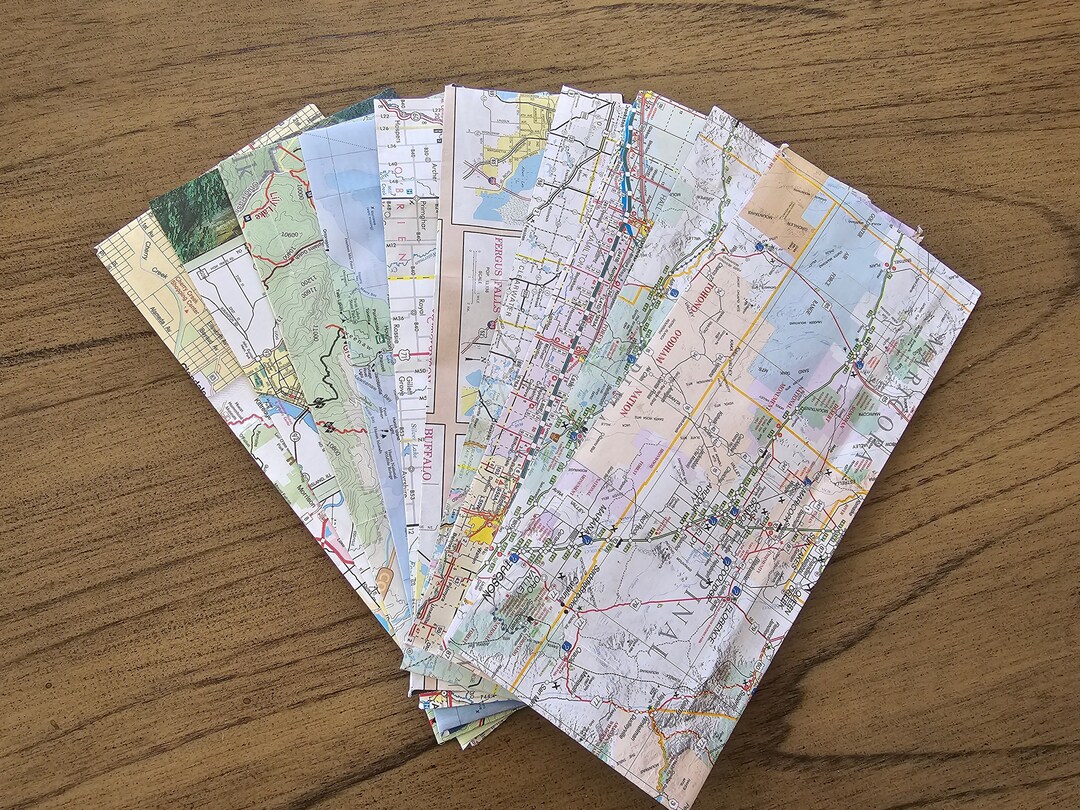 Map Envelopes *IMPERFECT* Handmade, Recycled Paper Maps, #10 Envelopes ...