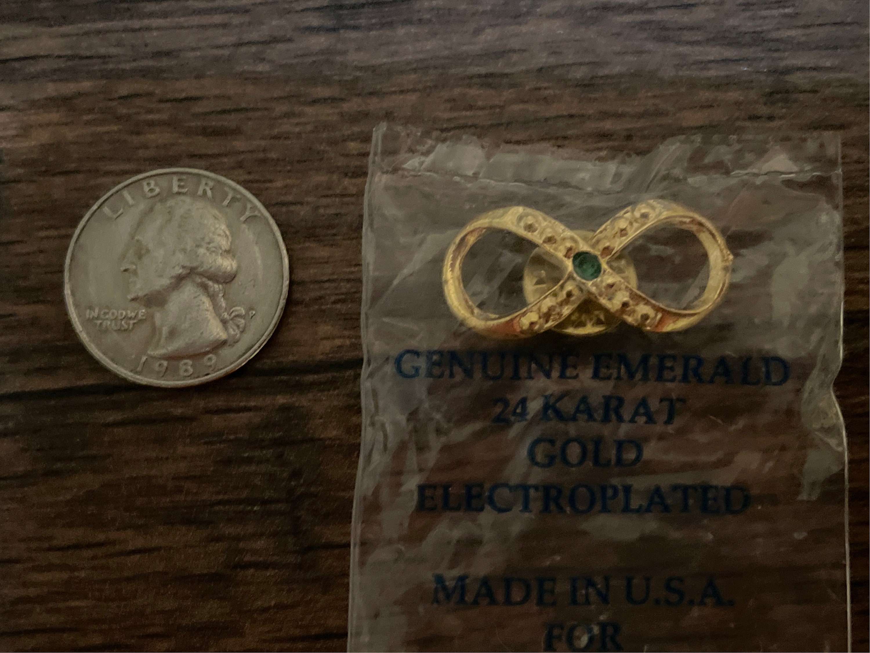 Emerald Harriet Carter Pin Gold 24K Electroplated Still - Etsy