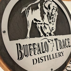 Distillery Barrel Head With Metal Sign - Etsy