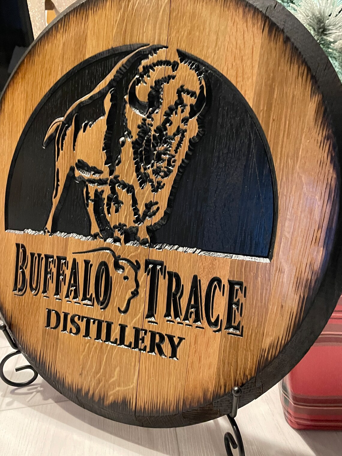 Buffalo Trace Barrel Head- Carved - Etsy