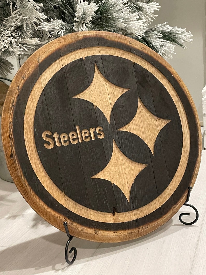 Pittsburgh Steelers Bourbon Barrel Head Sign - Etsy