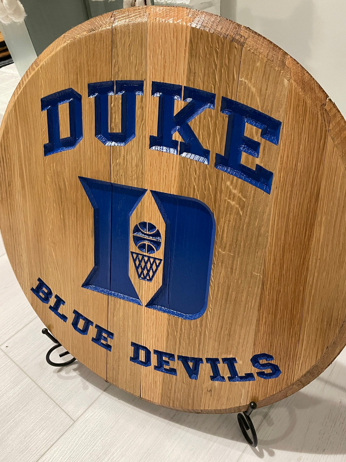Duke Blue Devil Bourbon Barrel Head Sign - Etsy