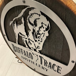 Distillery Barrel Head With Metal Sign - Etsy