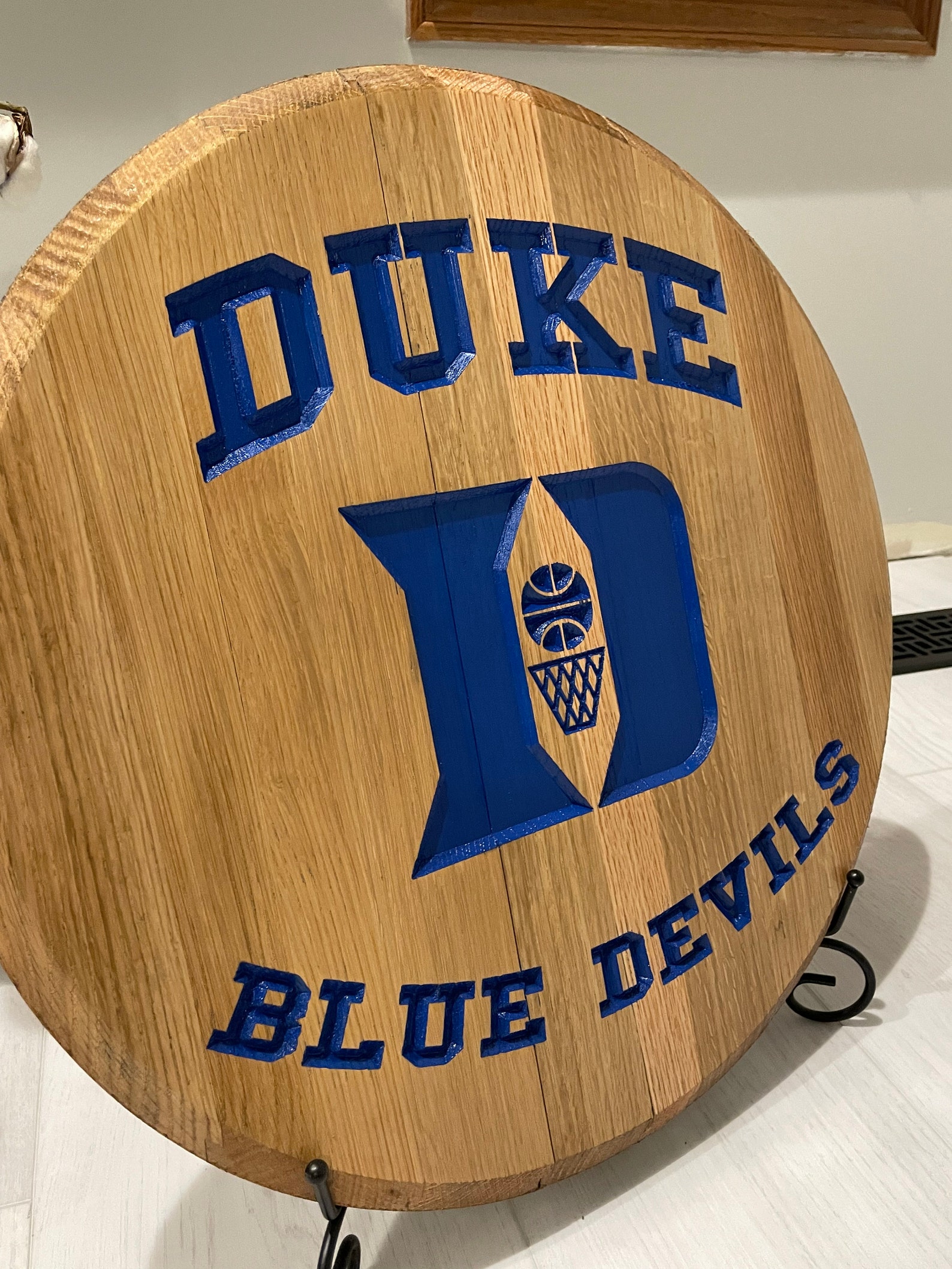 Duke Blue Devil Bourbon Barrel Head Sign - Etsy