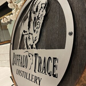 Distillery Barrel Head With Metal Sign - Etsy