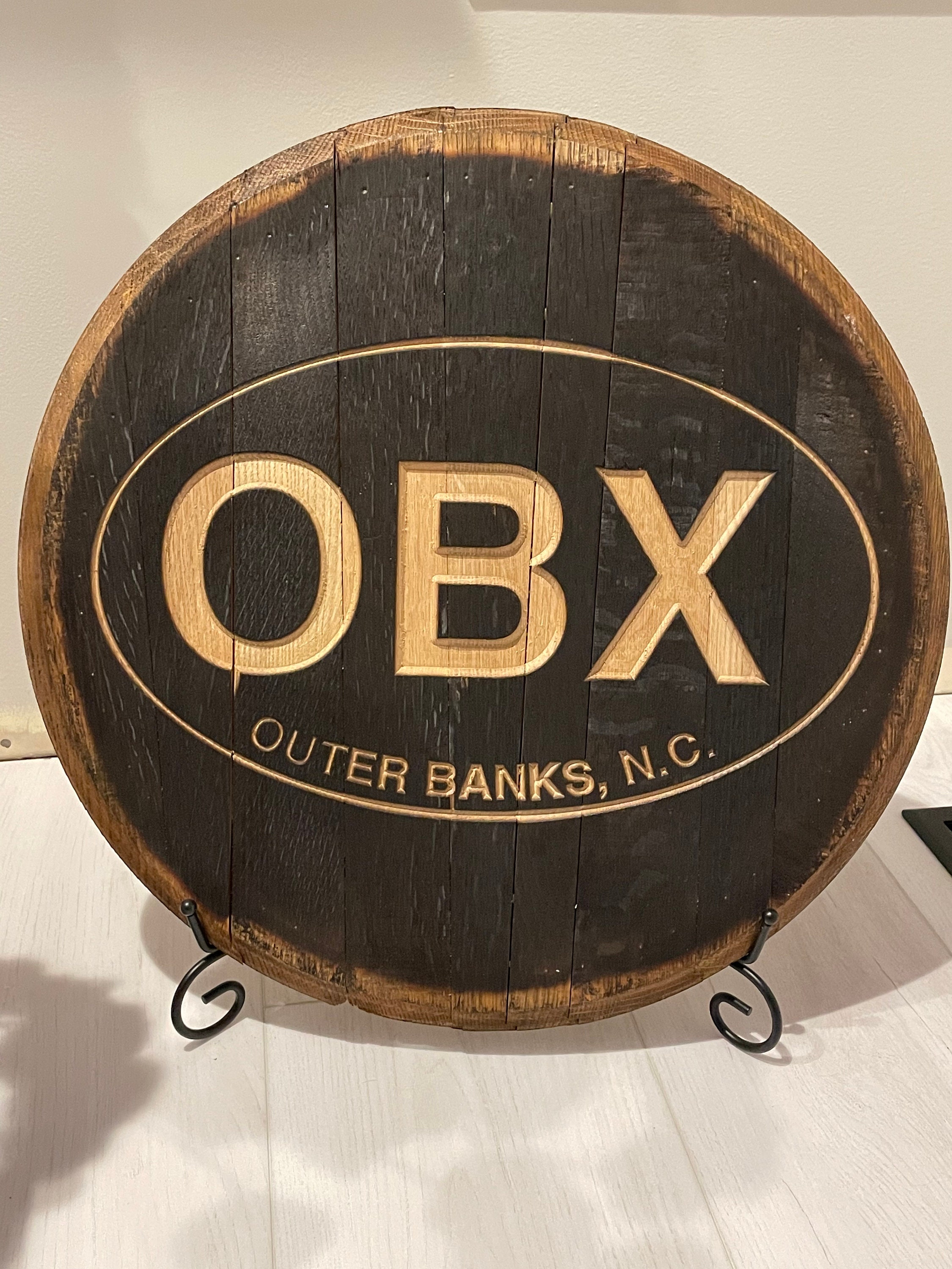 OBX Outer Banks Bourbon Barrel Head Sign - Etsy