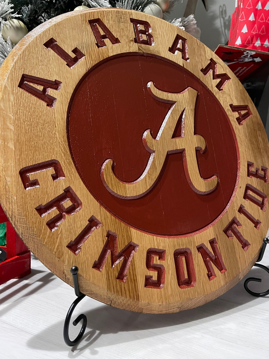 Alabama Bourbon Barrel Head Carved Sign - Etsy