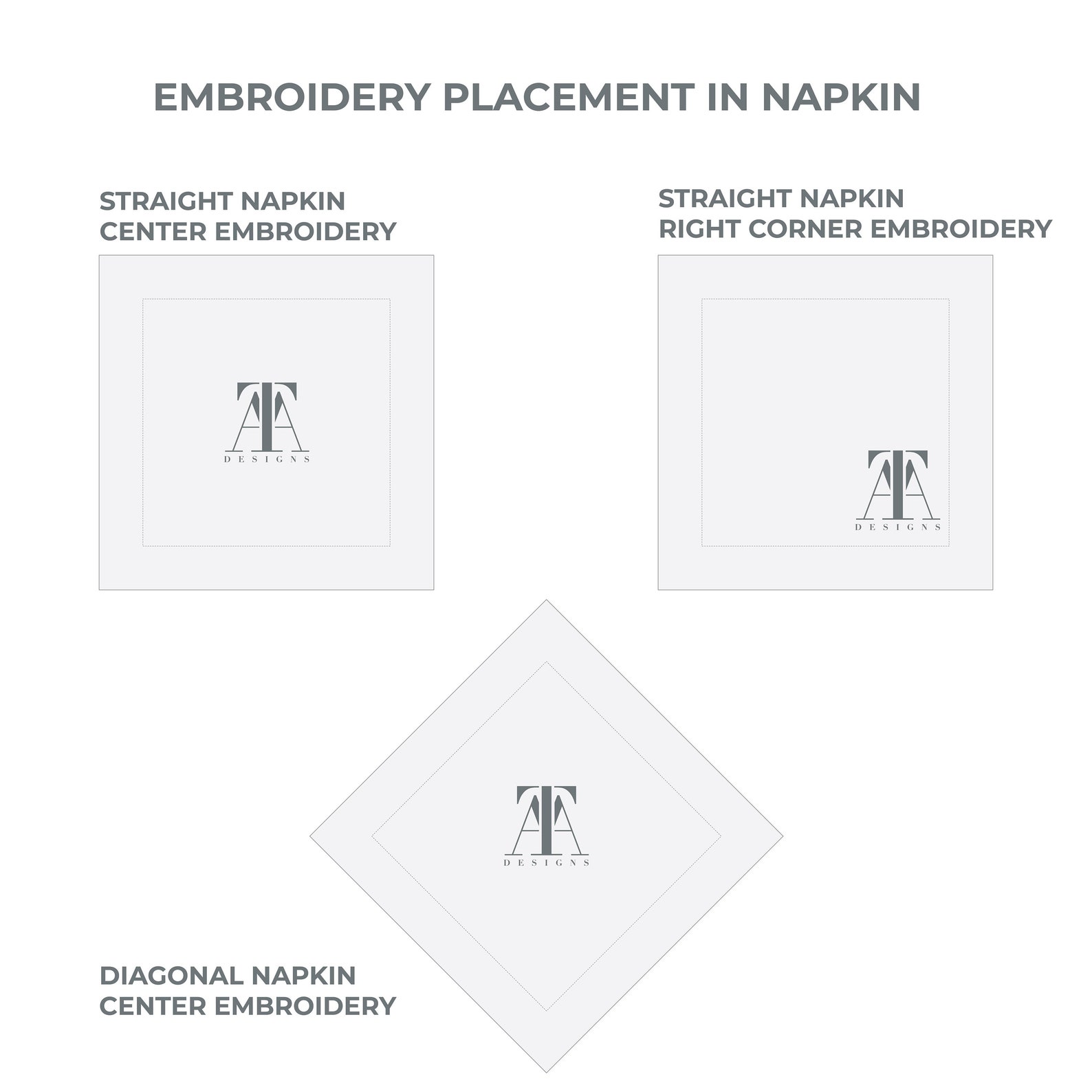 Embroidered Custom Logo Cocktail Linen Napkin Monogram Linen - Etsy