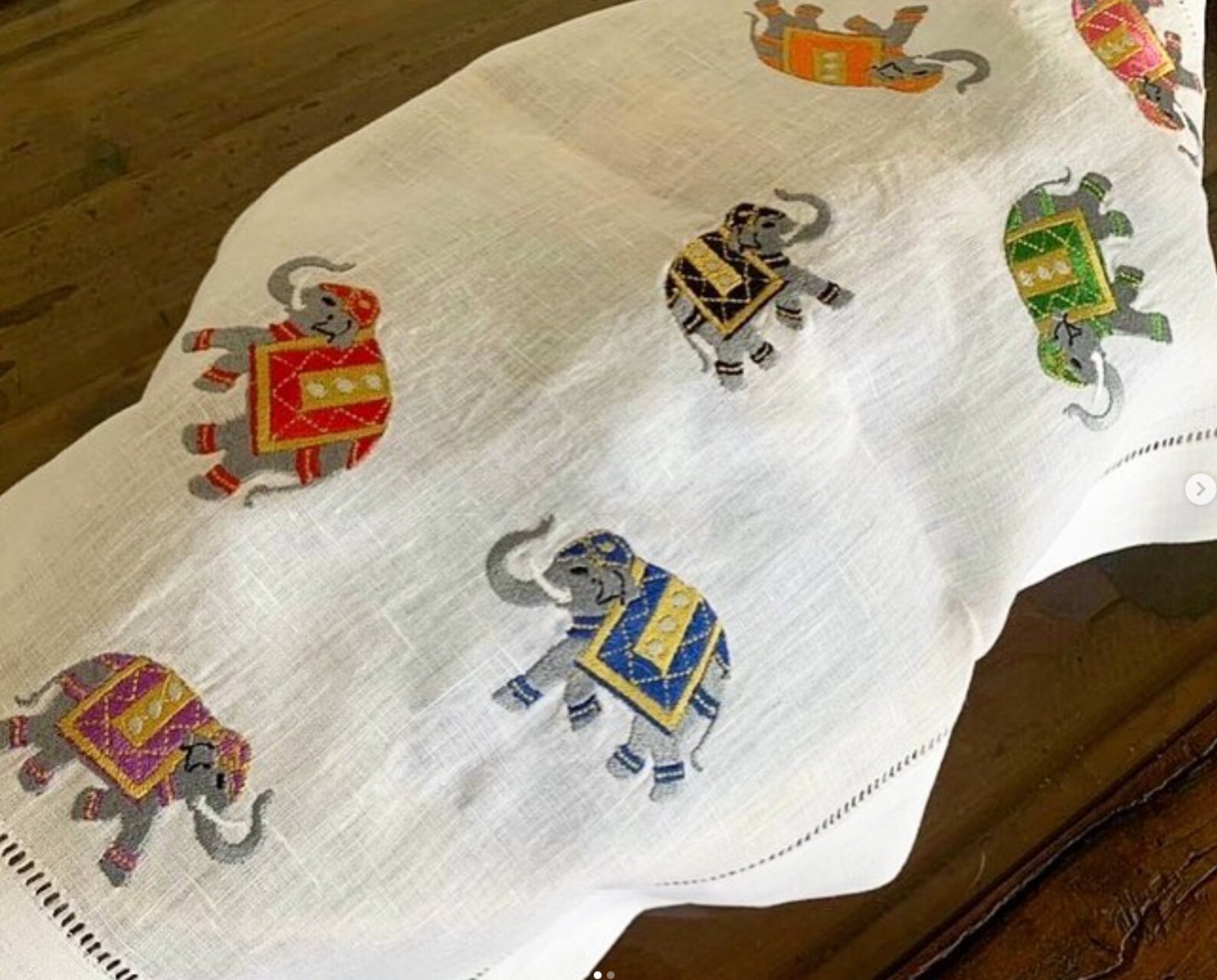 Embroidered Decoupage Royal Bold Elephant Cocktail Napkins, Luxury ...
