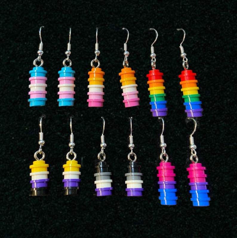Pride Flag Brick Dangle Earrings - Etsy