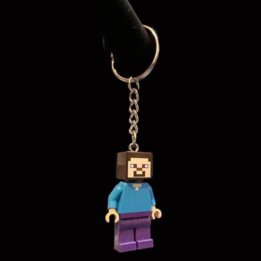 Minecraft Steve Brick Keychain - Etsy