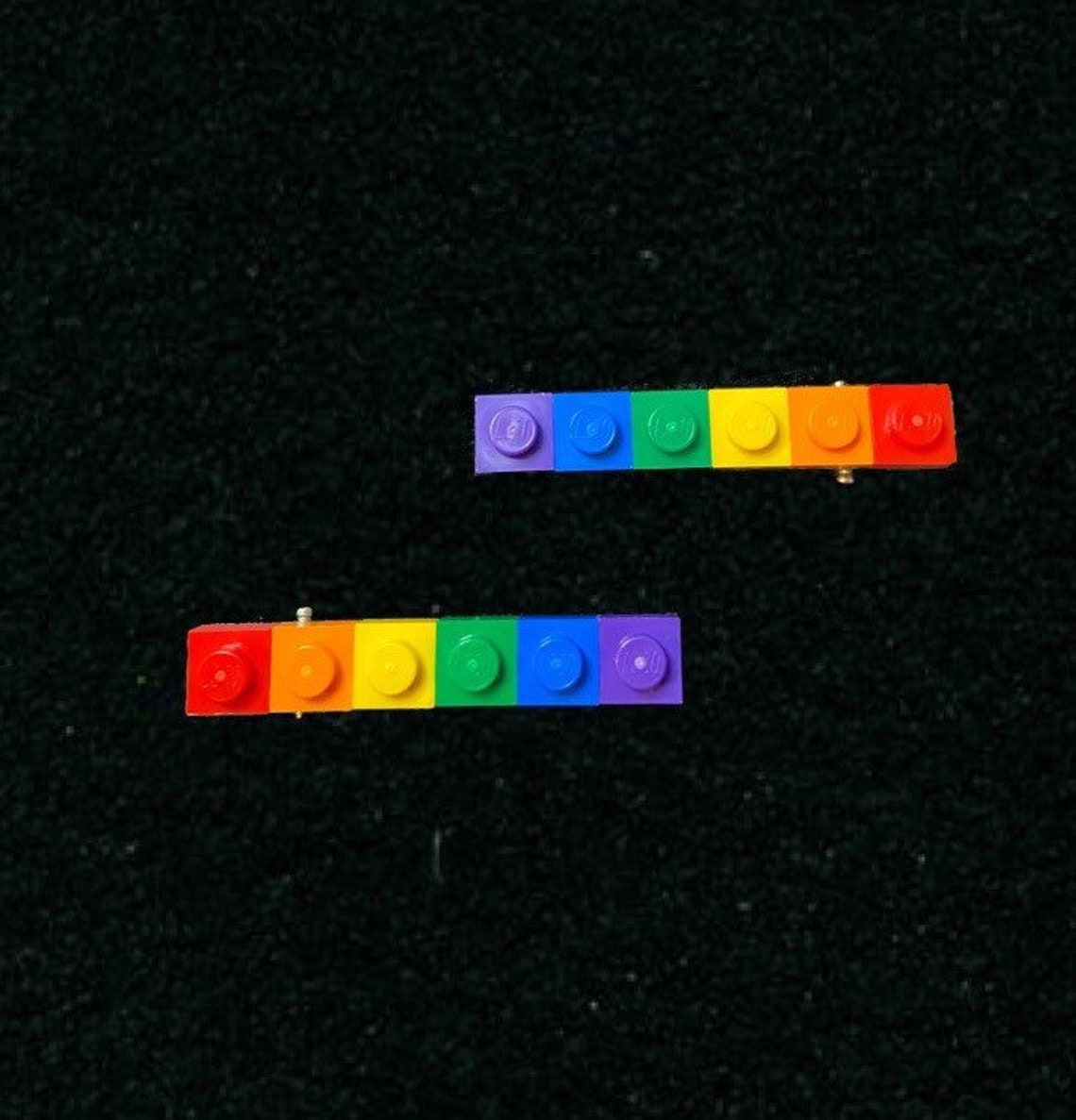 Rainbow Brick Alligator Hair Clips (set of 2) - Etsy