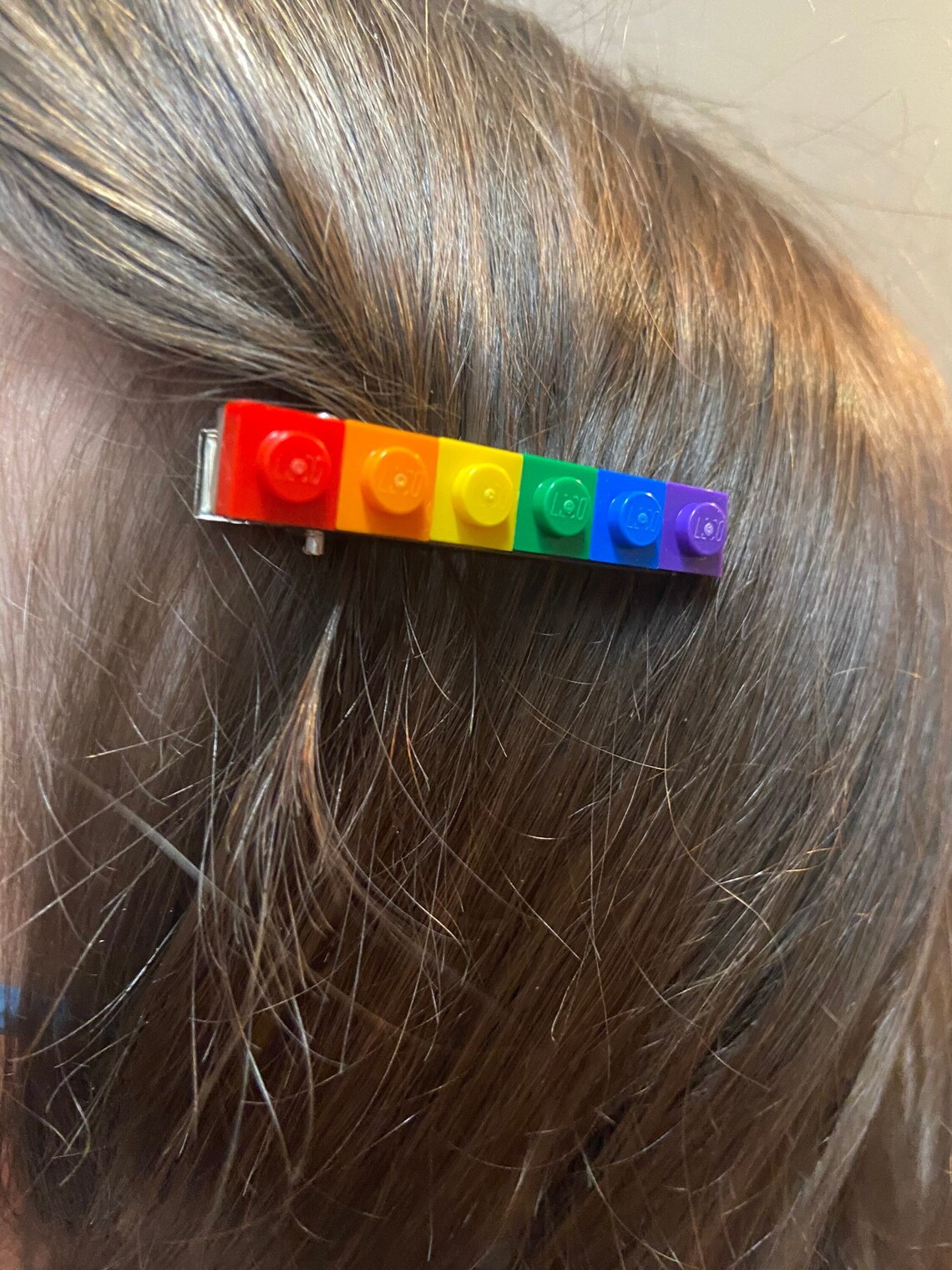 Rainbow Brick Alligator Hair Clips (set of 2) - Etsy