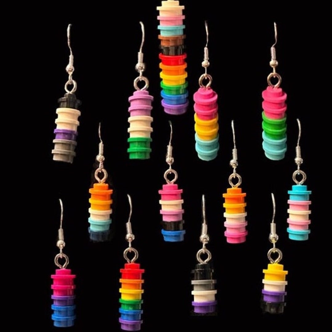 Pride Flag Brick Dangle Earrings - Etsy