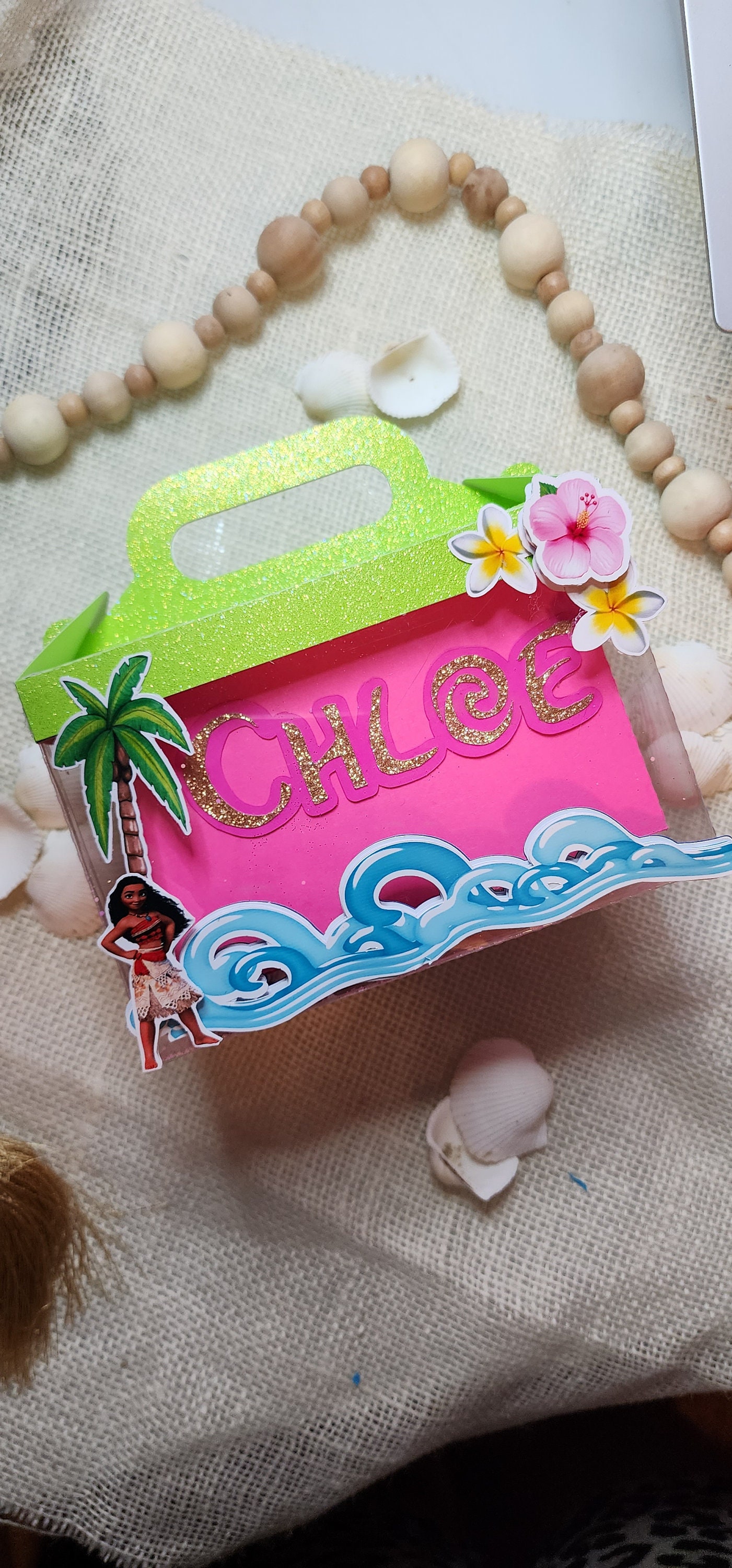 Maui Cake Topper, Maui Birthday Cake Topper, Blue and Pink Island Girl ...