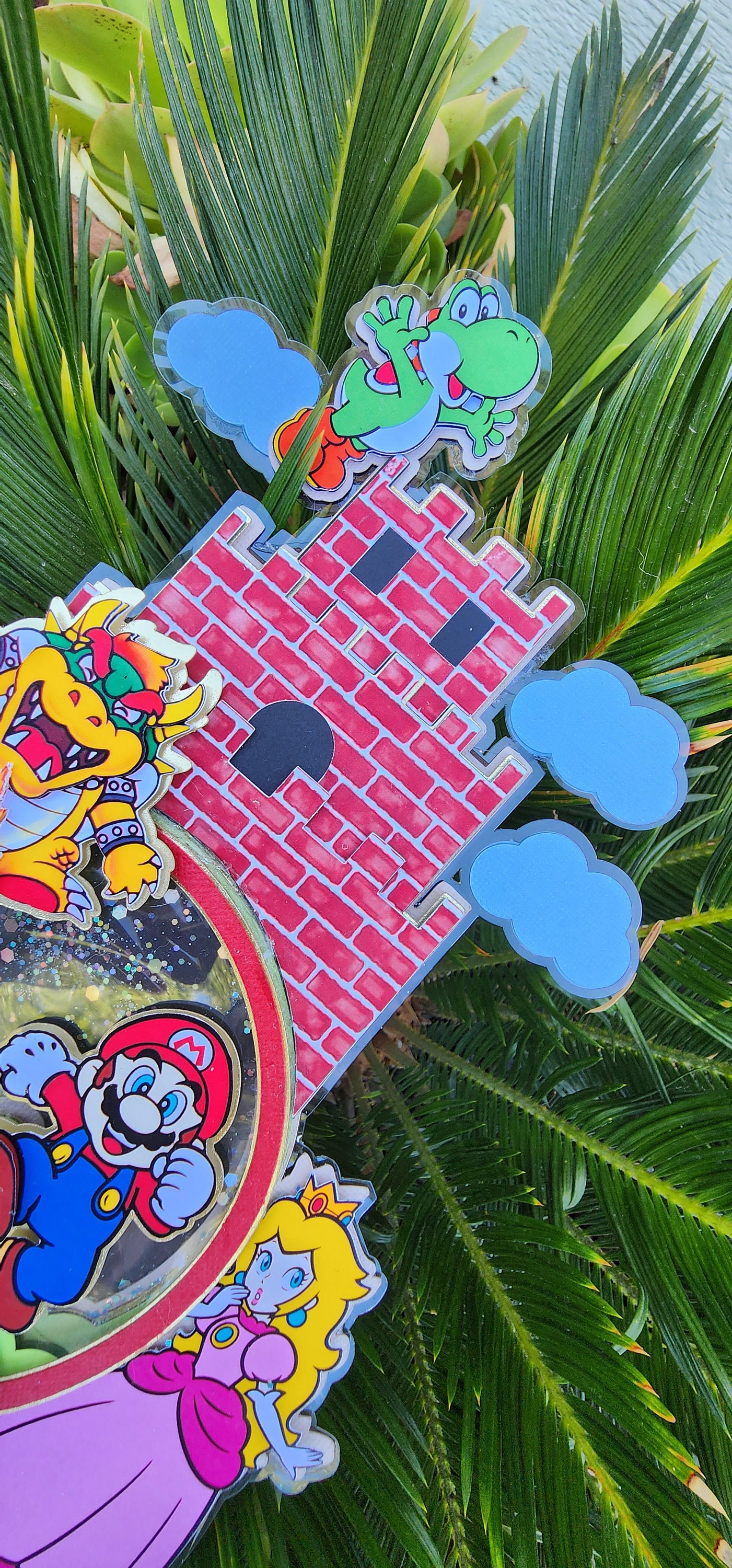 Personalized Super Mustache Bros Cake Topper, Super Castle Cake Topper ...