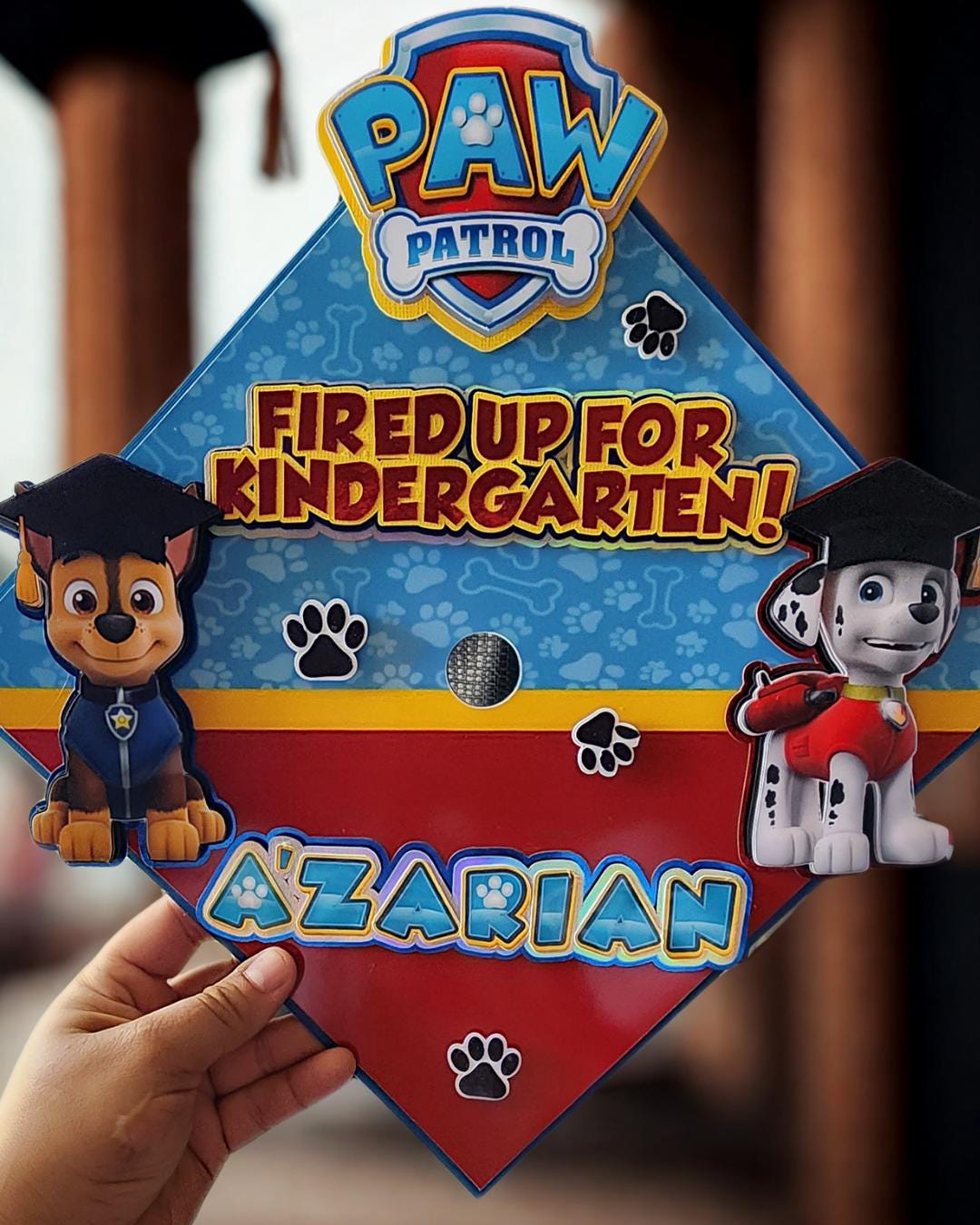 Kindergarten Promotion Cap Cover | Graduation Cap Cover | Paw | Pup ...