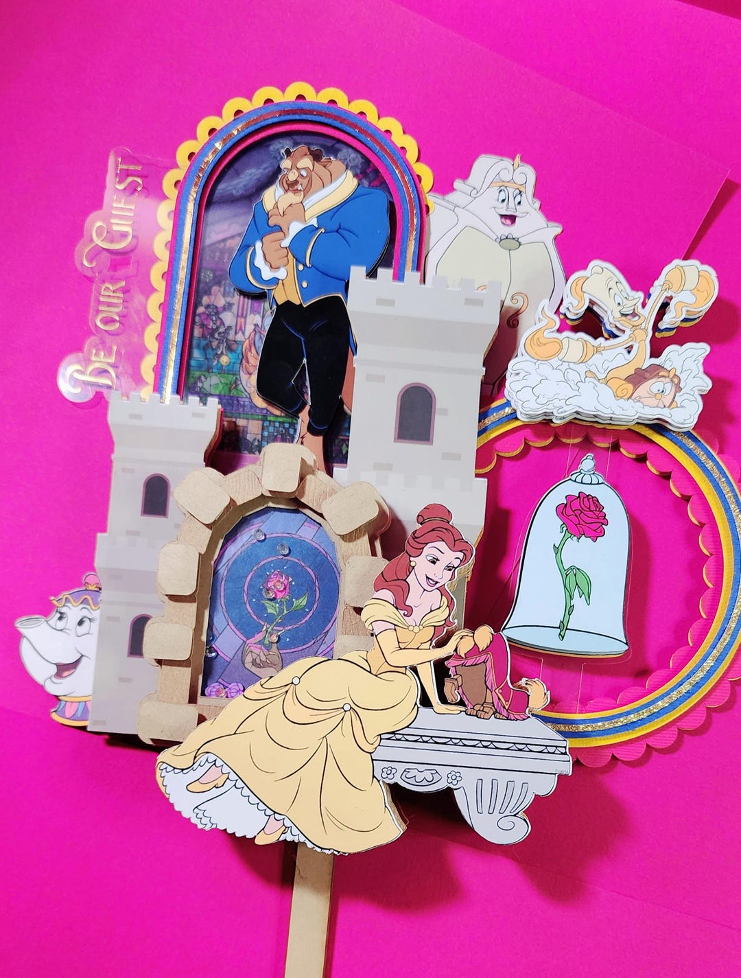 Belle Inspired Cake Topper: Princess Birthday Party Decoration - Etsy