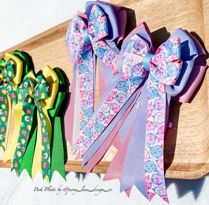 Equestrian Show Bows, Narwal Hair Bows, Equestrian Bows, Horseback ...