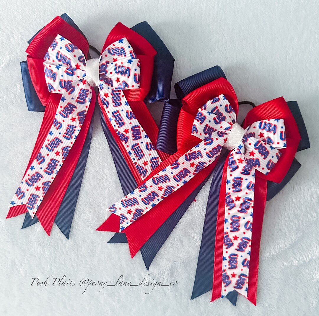 Equestrian Show Bows for Leadline or Mini Stirrup, USA Hair Bows ...