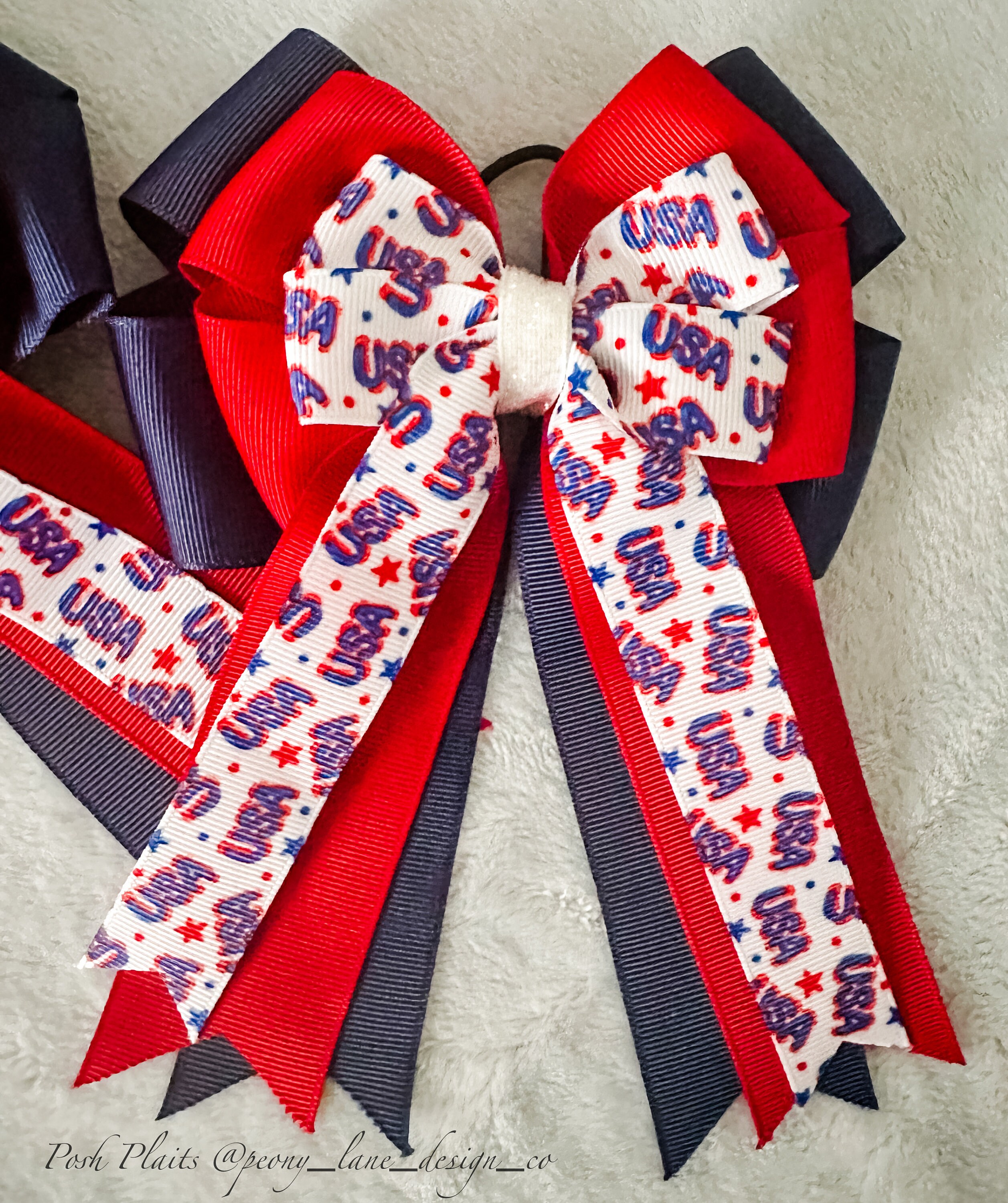 Equestrian Show Bows for Leadline or Mini Stirrup, USA Hair Bows ...